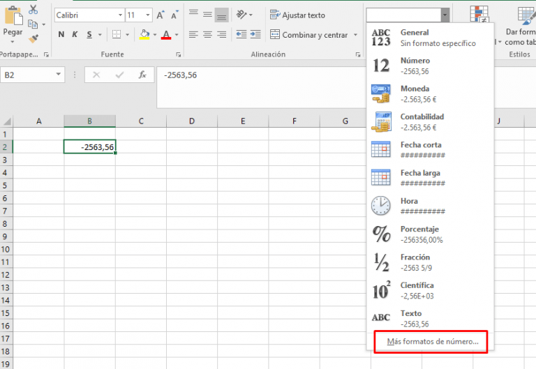 Cómo dar formato a un número negativo con paréntesis en Excel